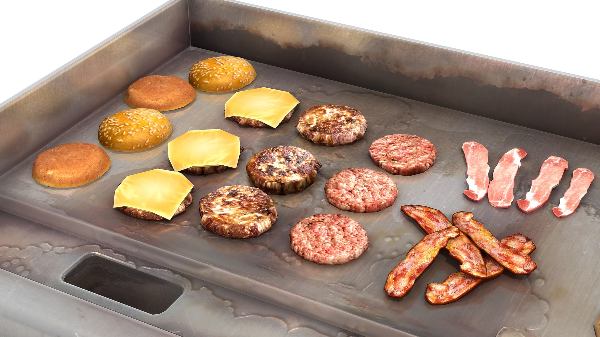 Commercial Kitchen Griddle 3D - TurboSquid 1576816