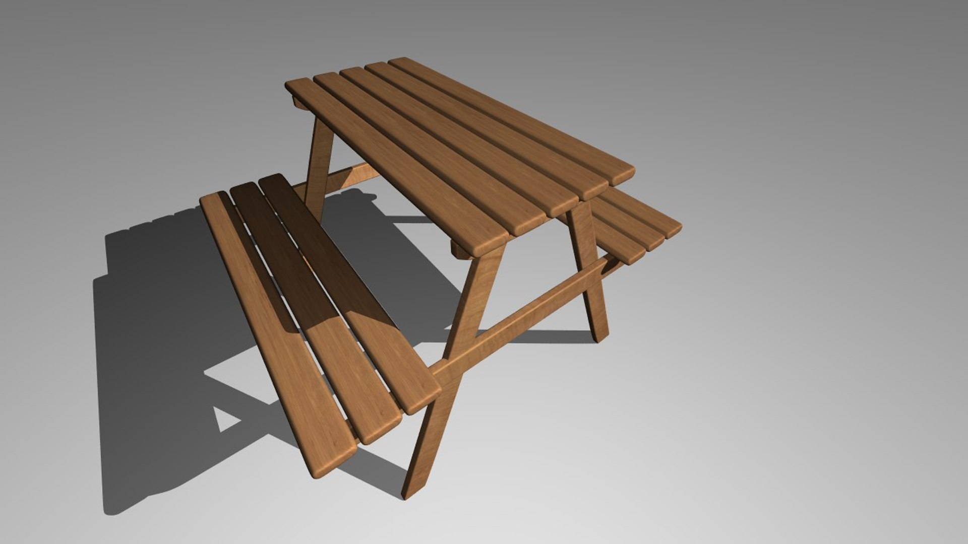 Free Wooden Bench 3d Model