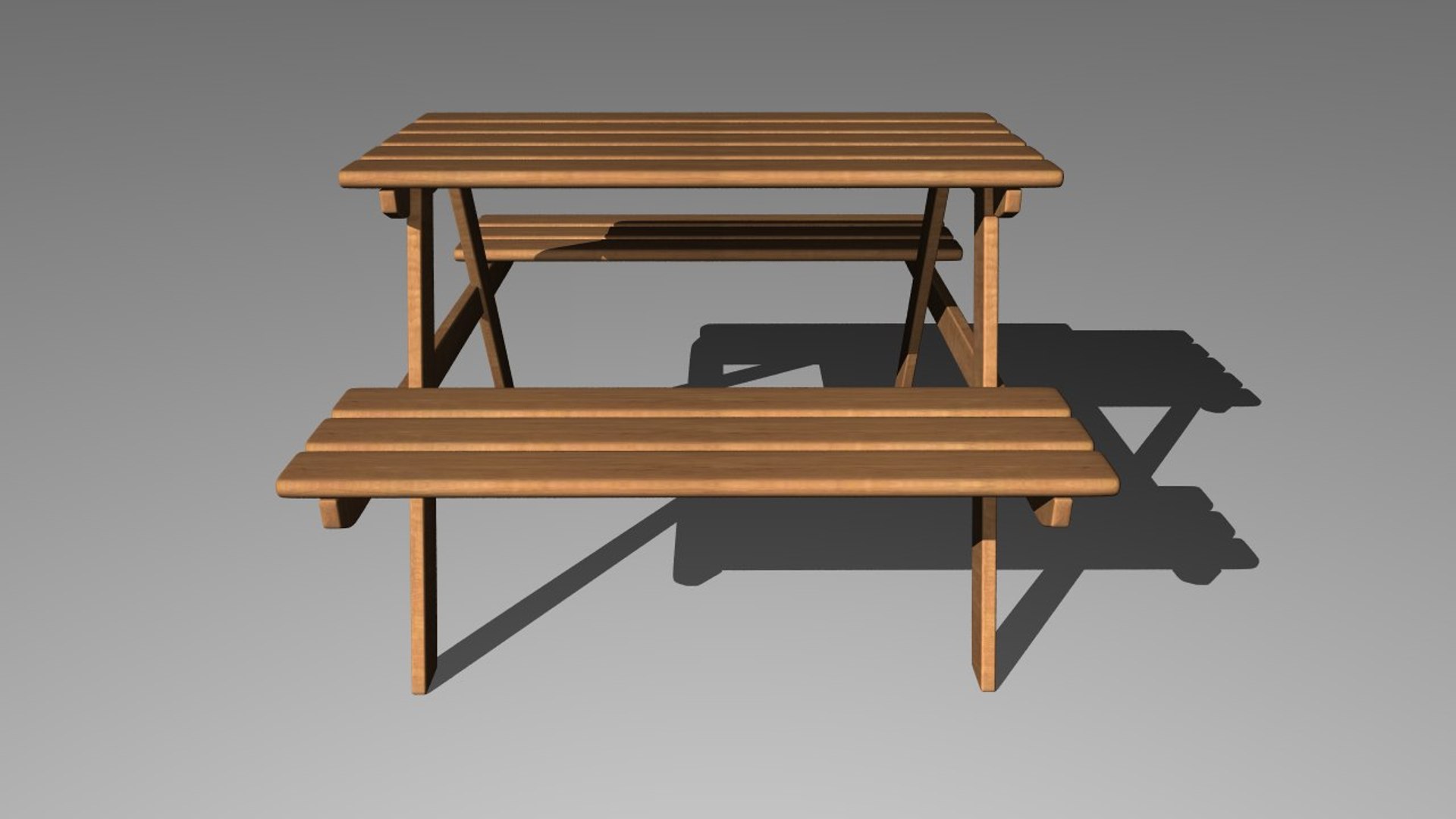 Free Wooden Bench 3d Model