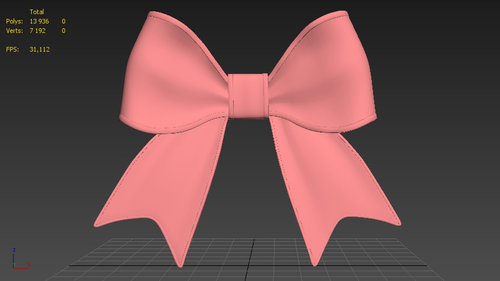3D Pink Bow Model - TurboSquid 1873412