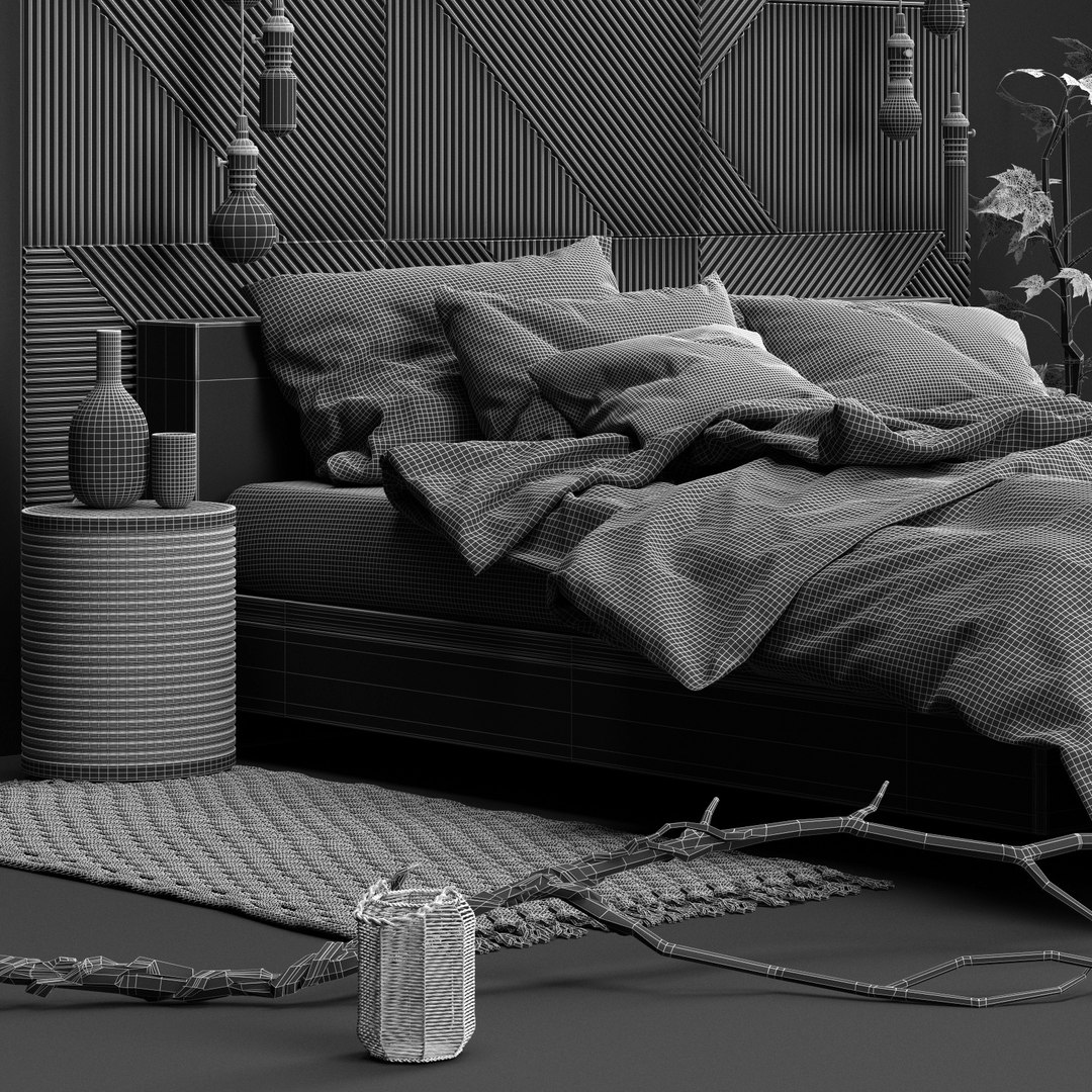 3D H M Bedroom Set Model - TurboSquid 1298656