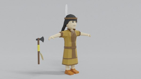 Native indian woman 3D model - TurboSquid 1577075