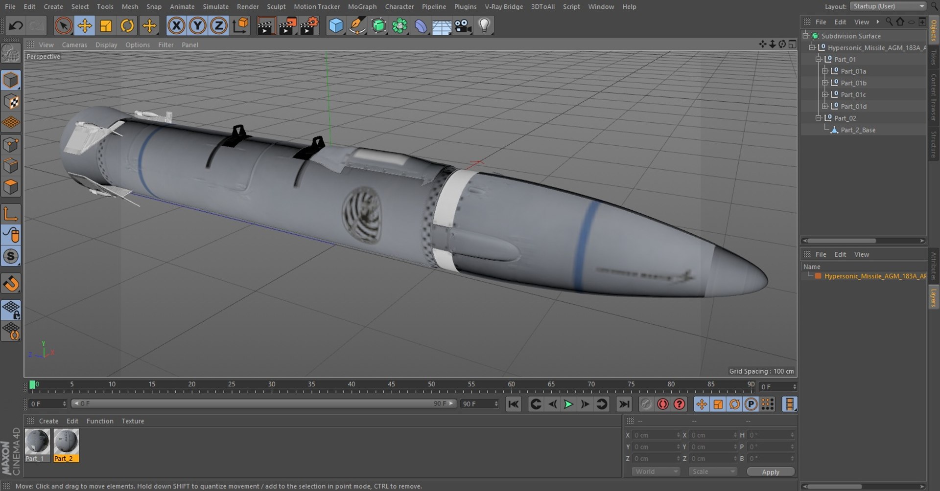 Hypersonic Missile AGM-183A ARRW 3D model - TurboSquid 1918598