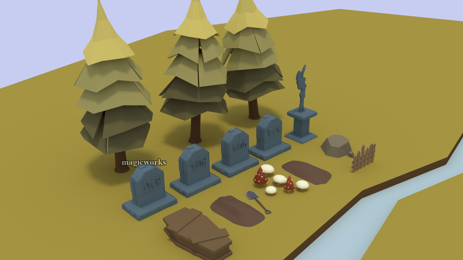 cemetery 3d model