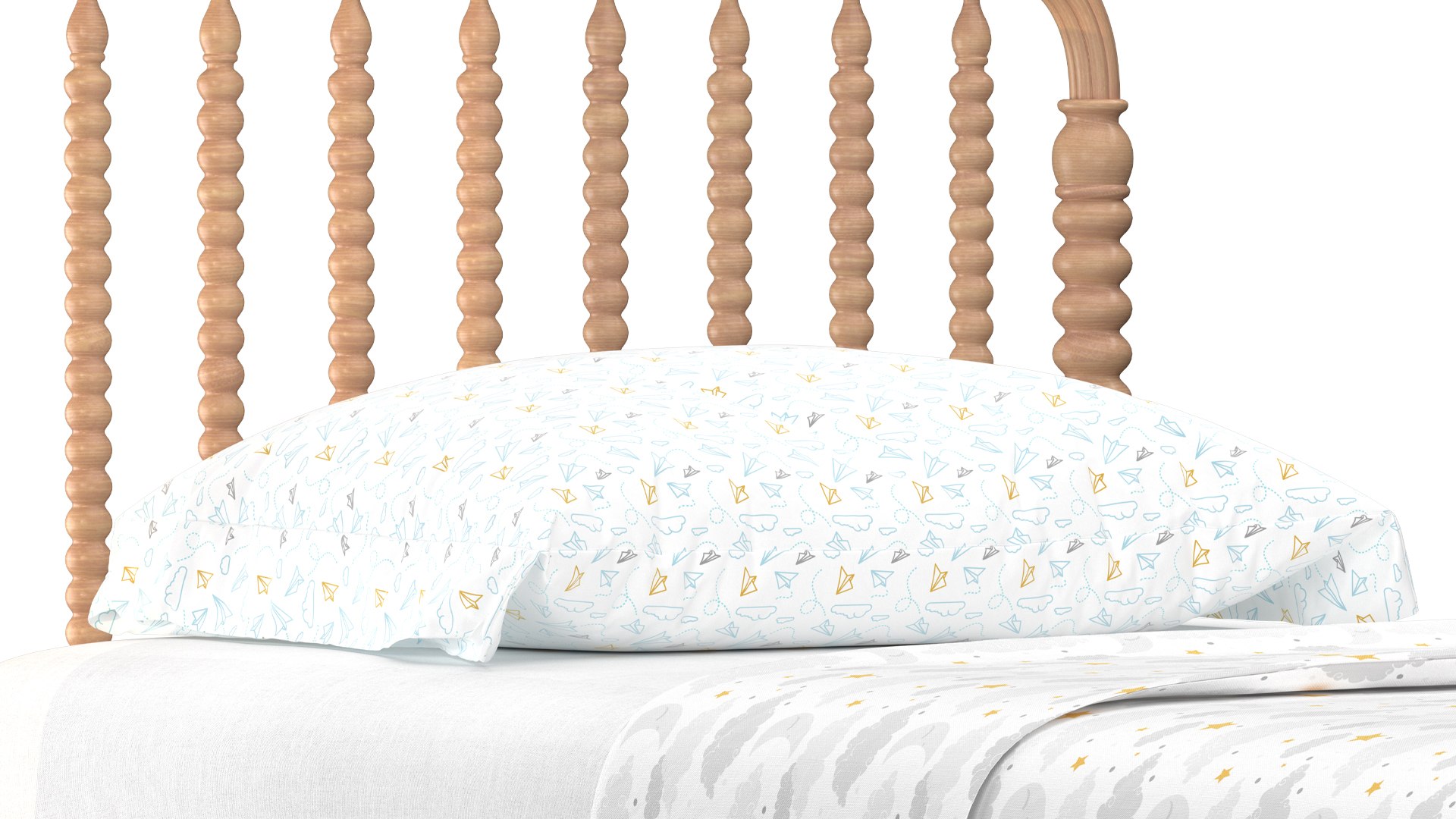 3D Jenny Lind Kids Maple Wood Spindle Twin Bed - TurboSquid 2129629