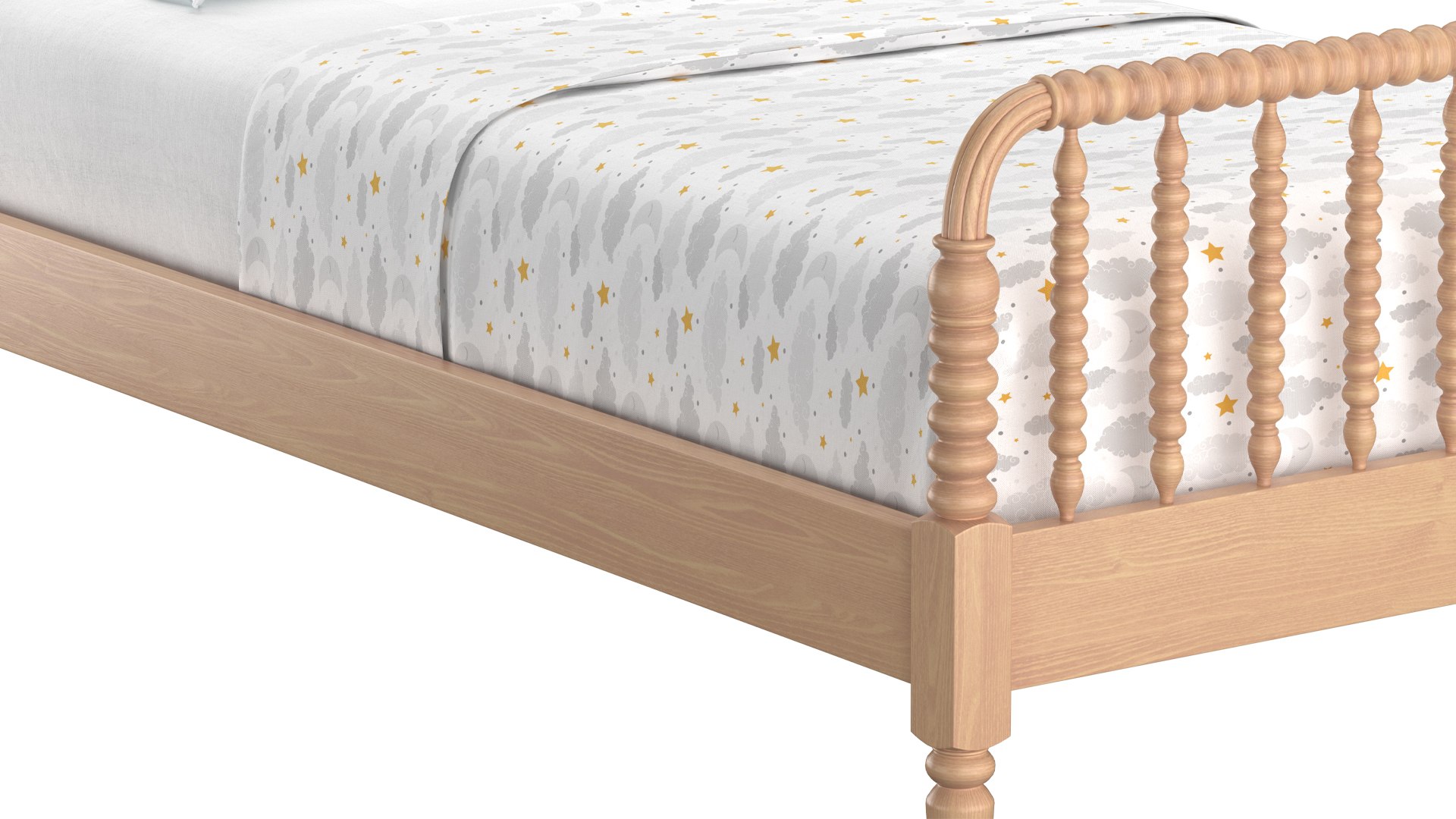 3D Jenny Lind Kids Maple Wood Spindle Twin Bed - TurboSquid 2129629
