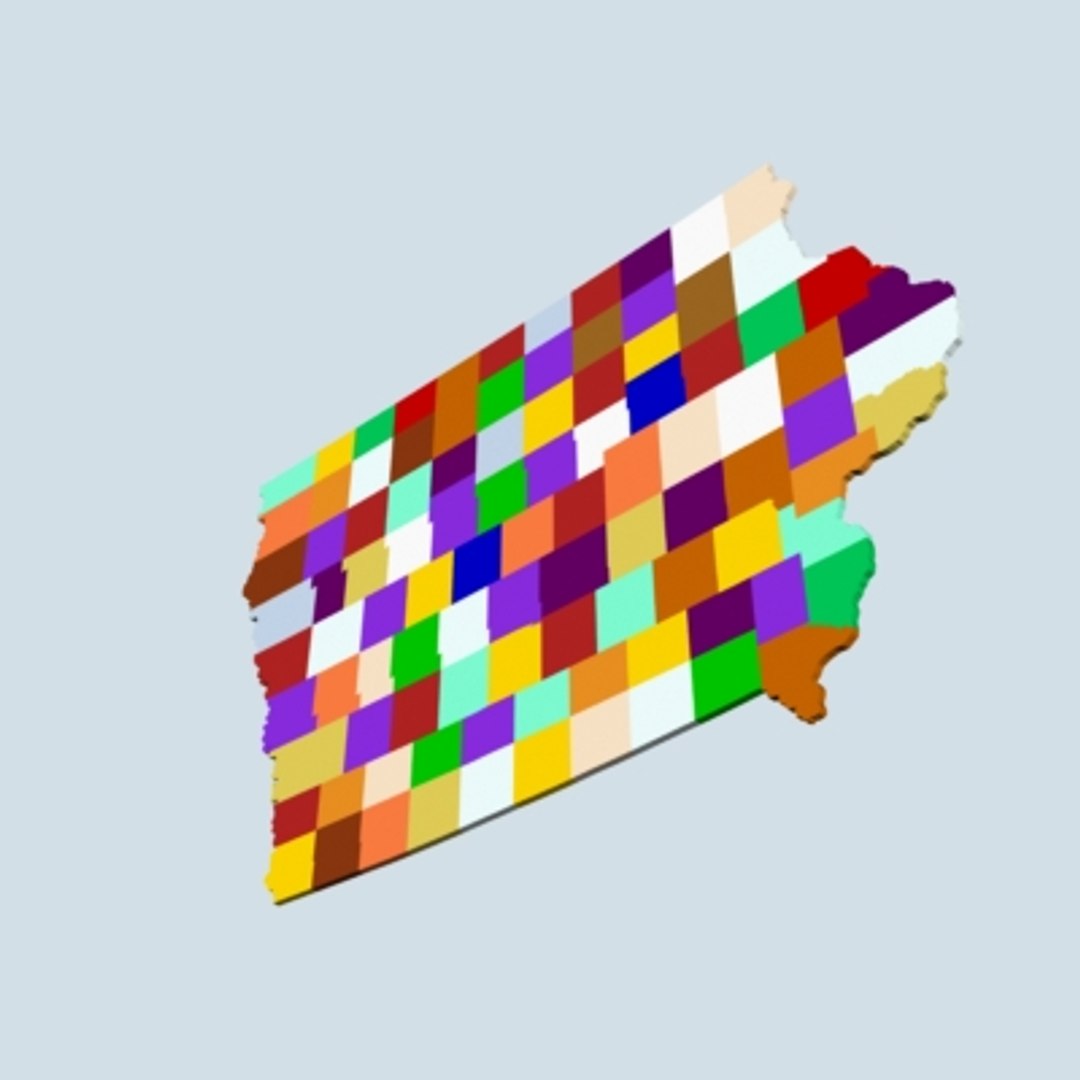 state counties 3d model