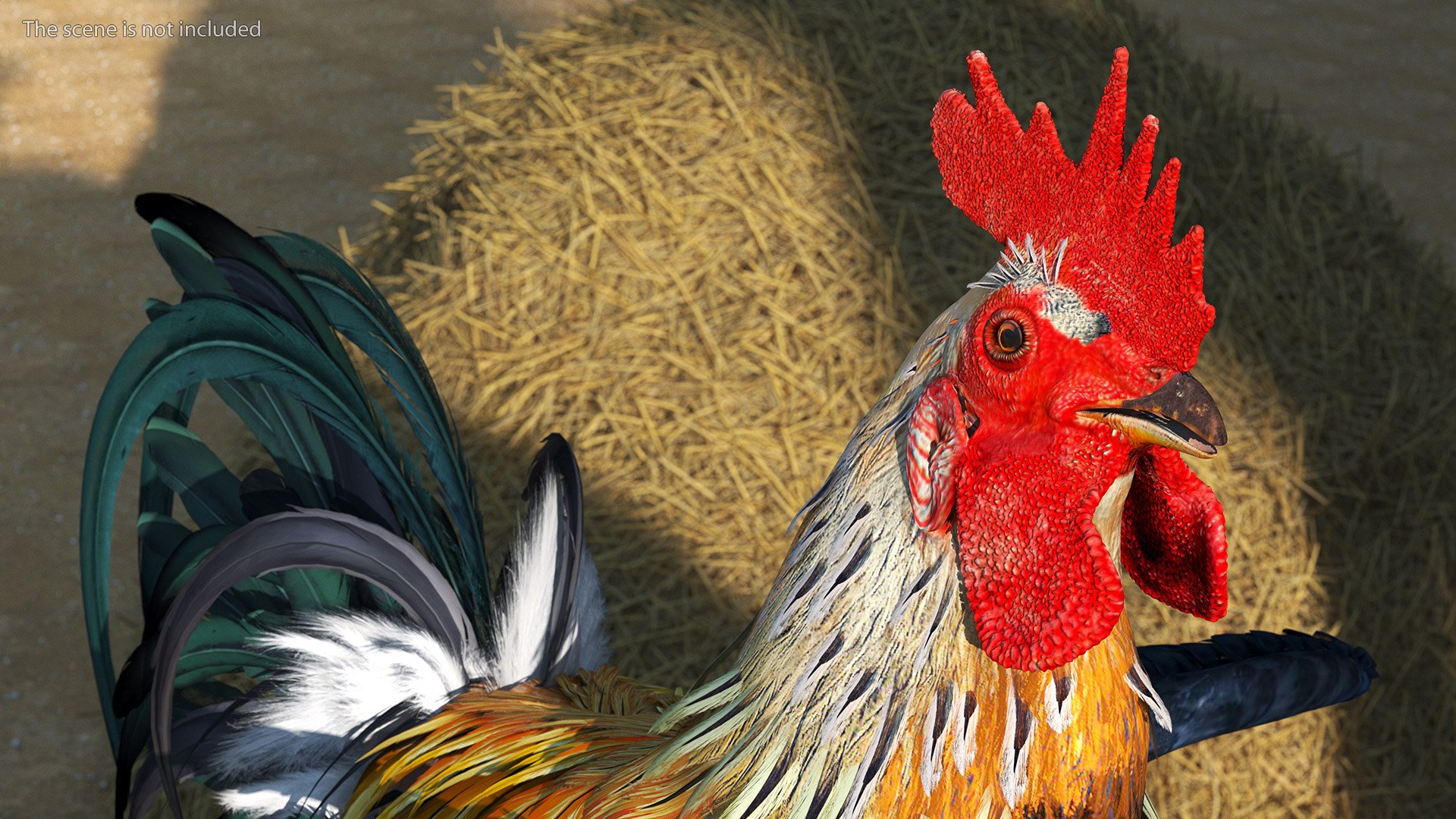 Rainbow Rooster Rigged 3D Model - TurboSquid 2162308