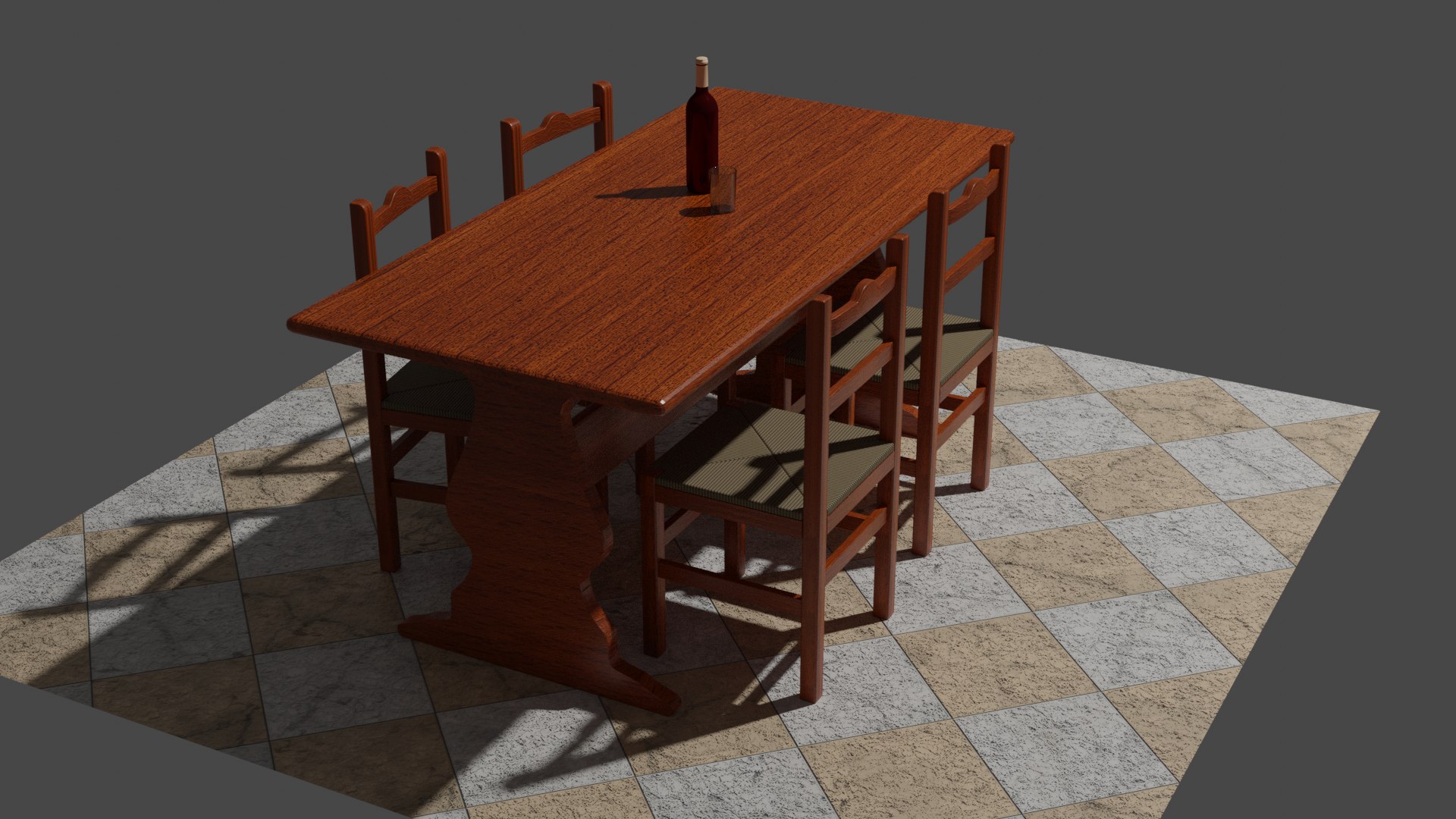 3D model table with chairs - TurboSquid 1866416