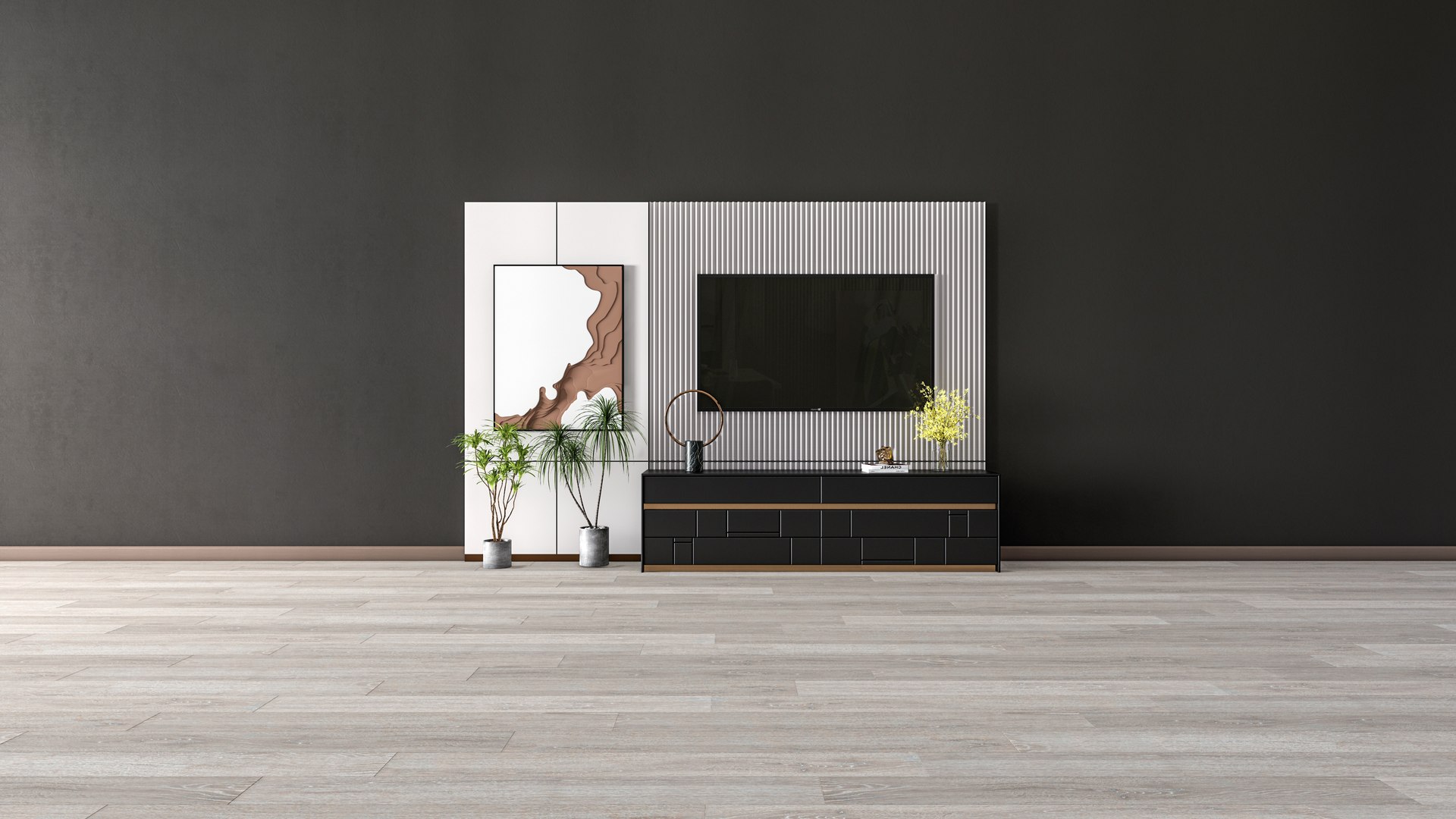 Modern TV wall unit 3D model - TurboSquid 2135805