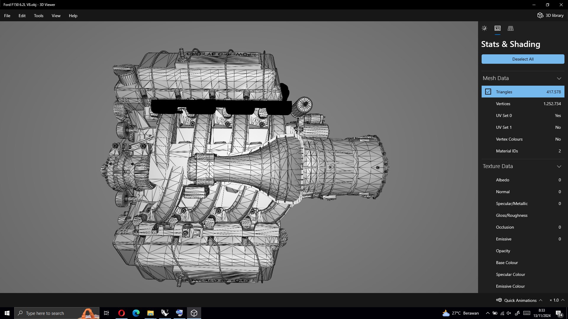 Ford F150 V8 Engine 3D Model - TurboSquid 2307159