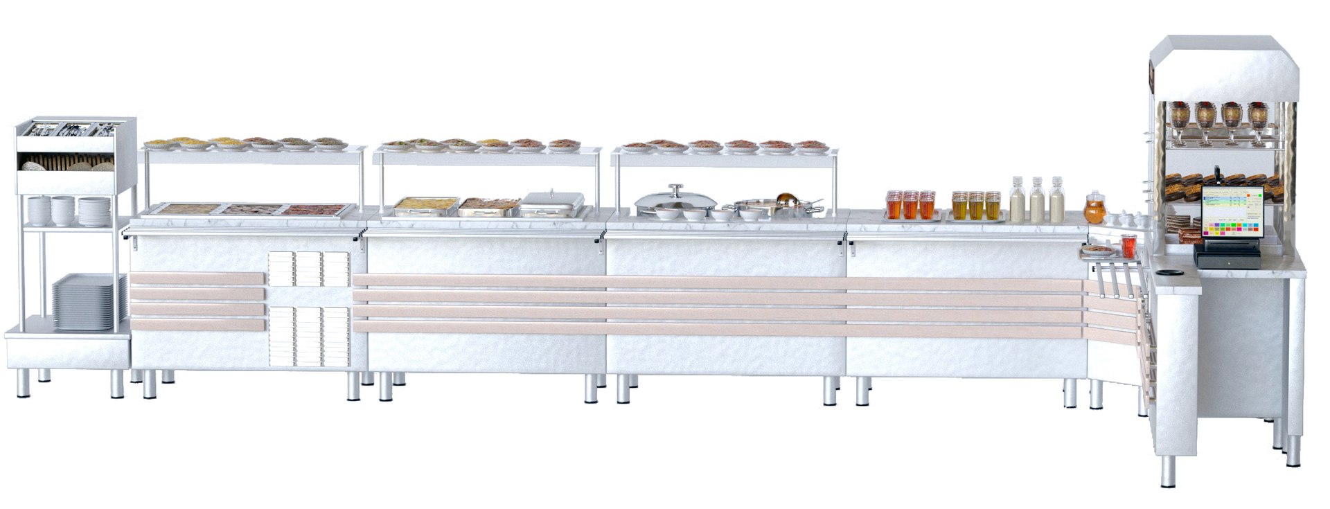 Kitchen Equipment Serving Lines 3D Model - TurboSquid 1335814