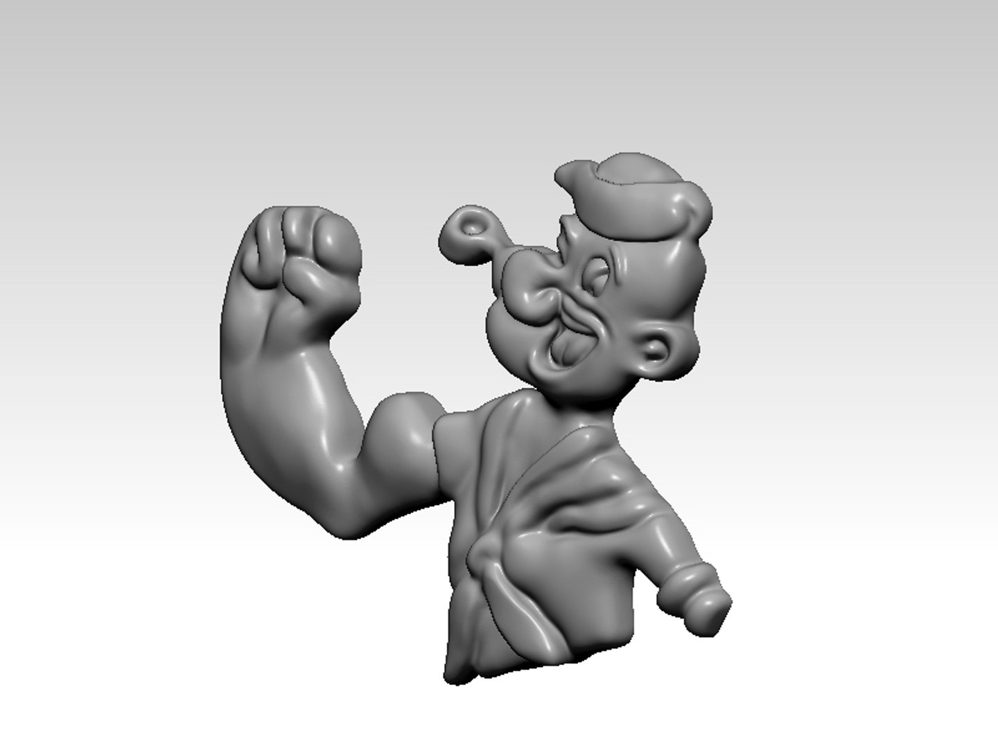 3D Cartoon Popeye Pendant Jewelry Model - TurboSquid 1322743