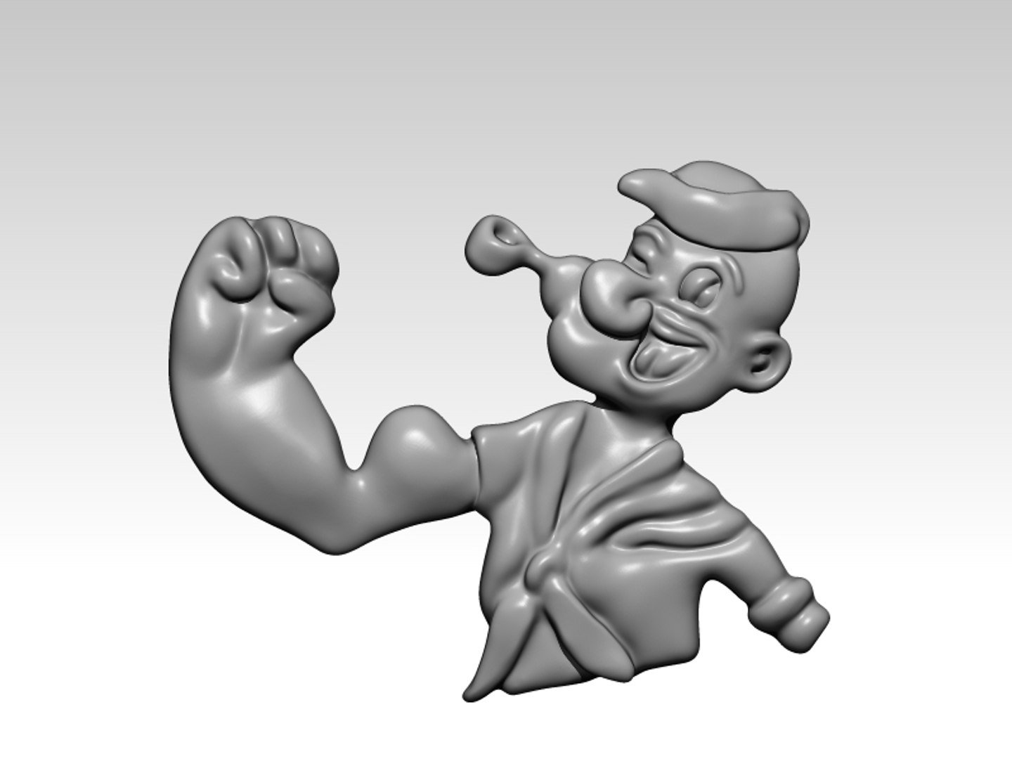 3D Cartoon Popeye Pendant Jewelry Model - TurboSquid 1322743