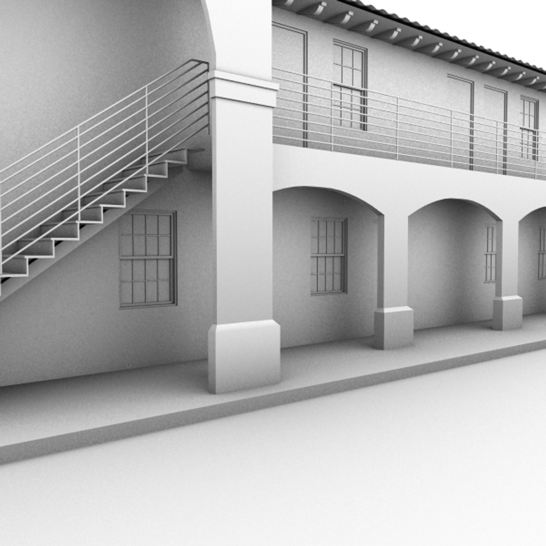 Stucco Building 3d Model