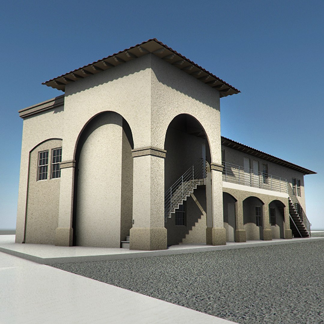 Stucco Building 3d Model