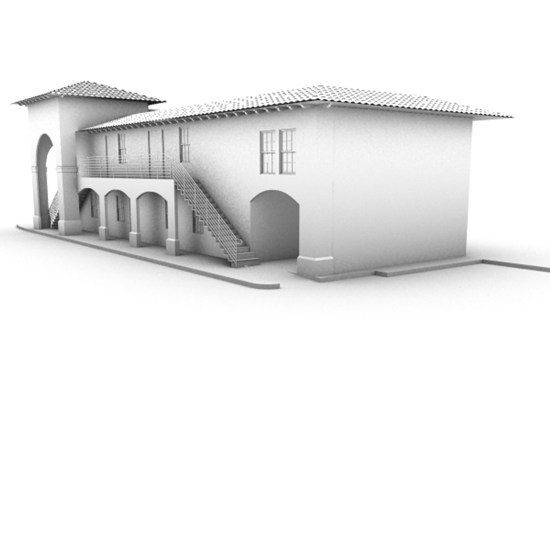 Stucco Building 3d Model