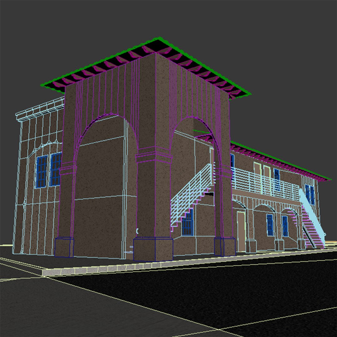 Stucco Building 3d Model