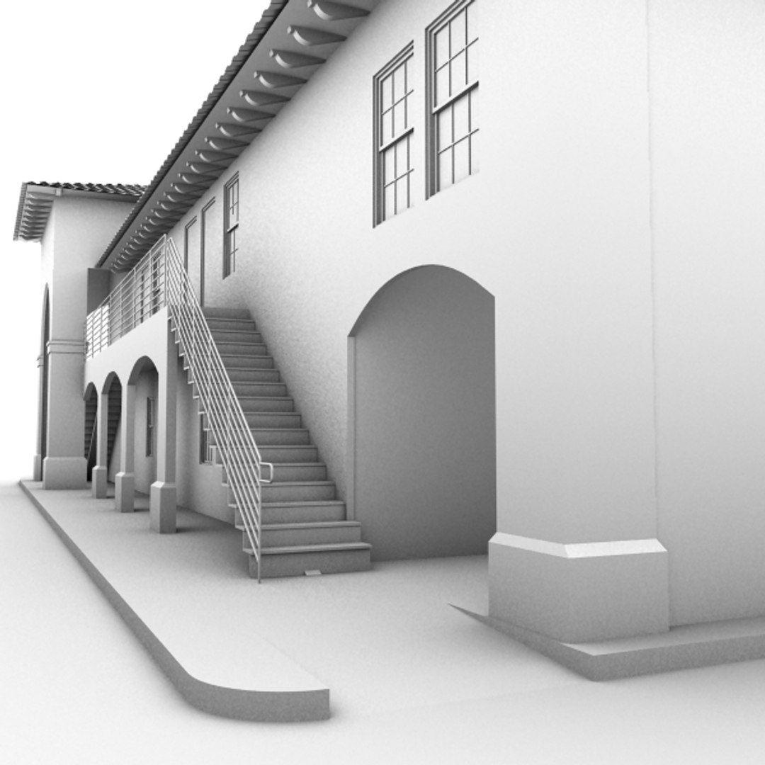 Stucco Building 3d Model