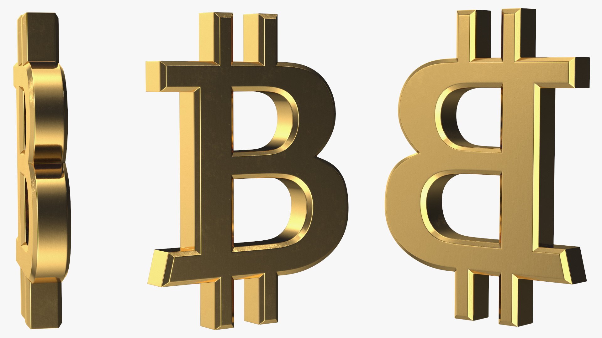 3D Bitcoin Symbol Gold Model - TurboSquid 1686375