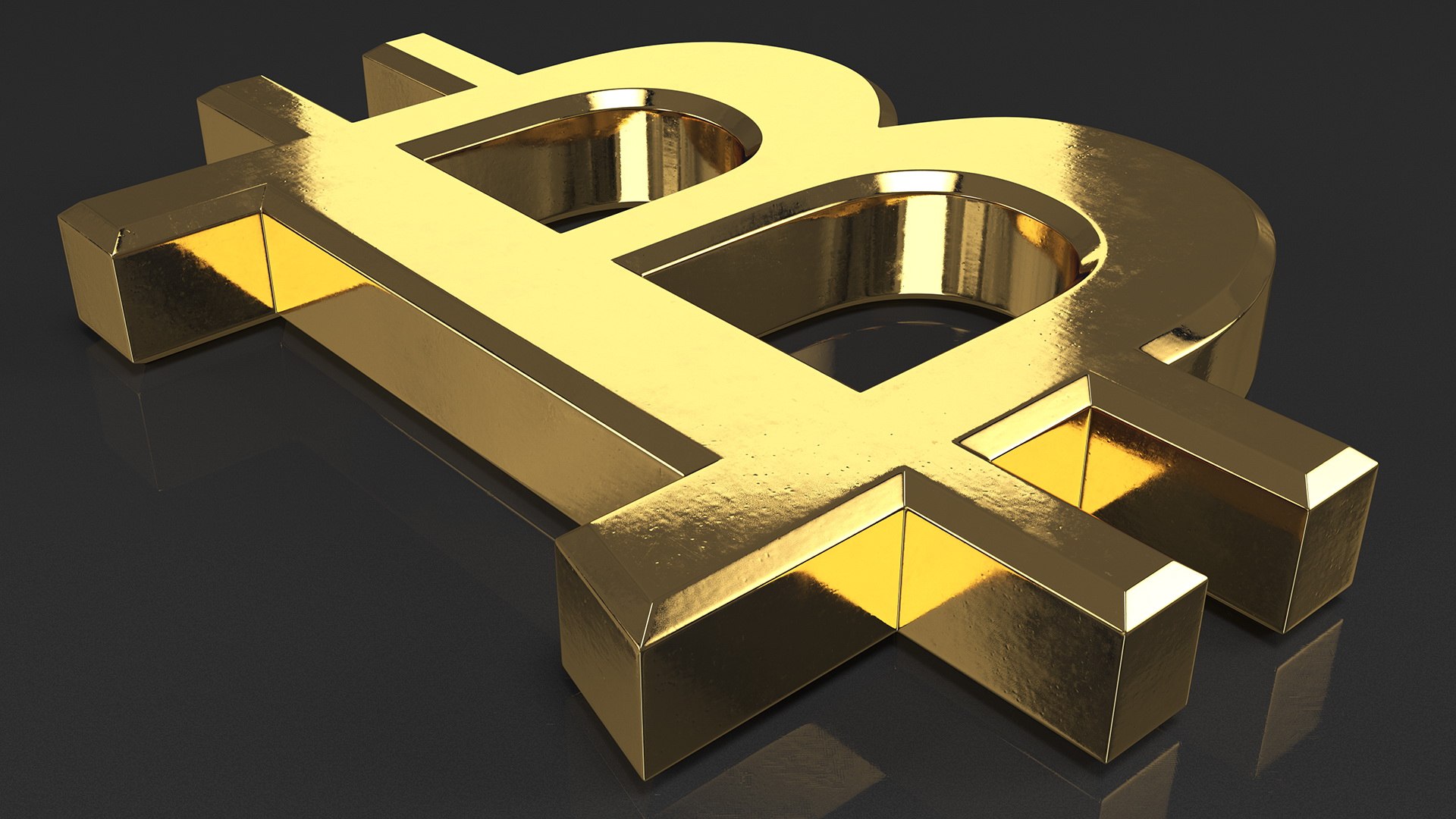 3D Bitcoin Symbol Gold Model - TurboSquid 1686375
