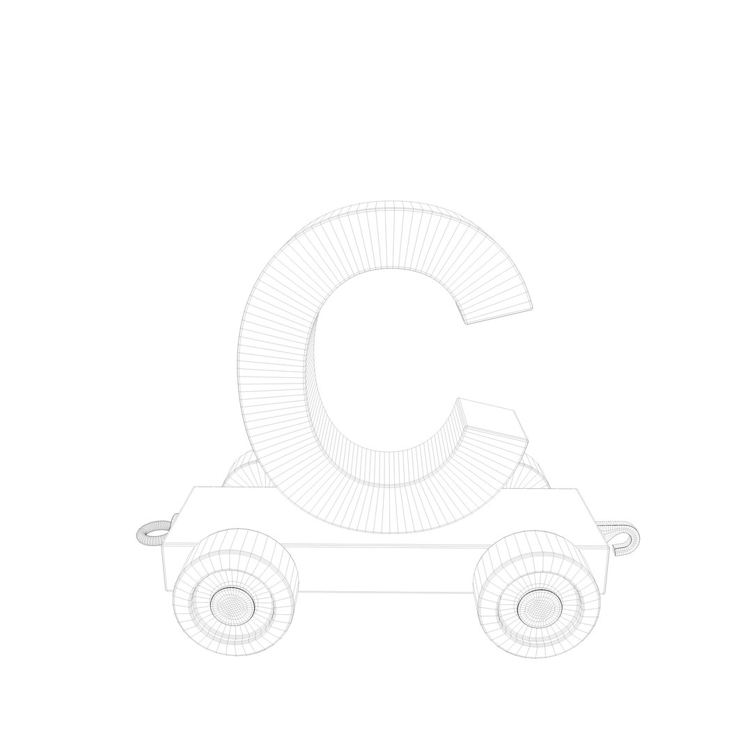 3D Model Letter C Car - TurboSquid 1559537