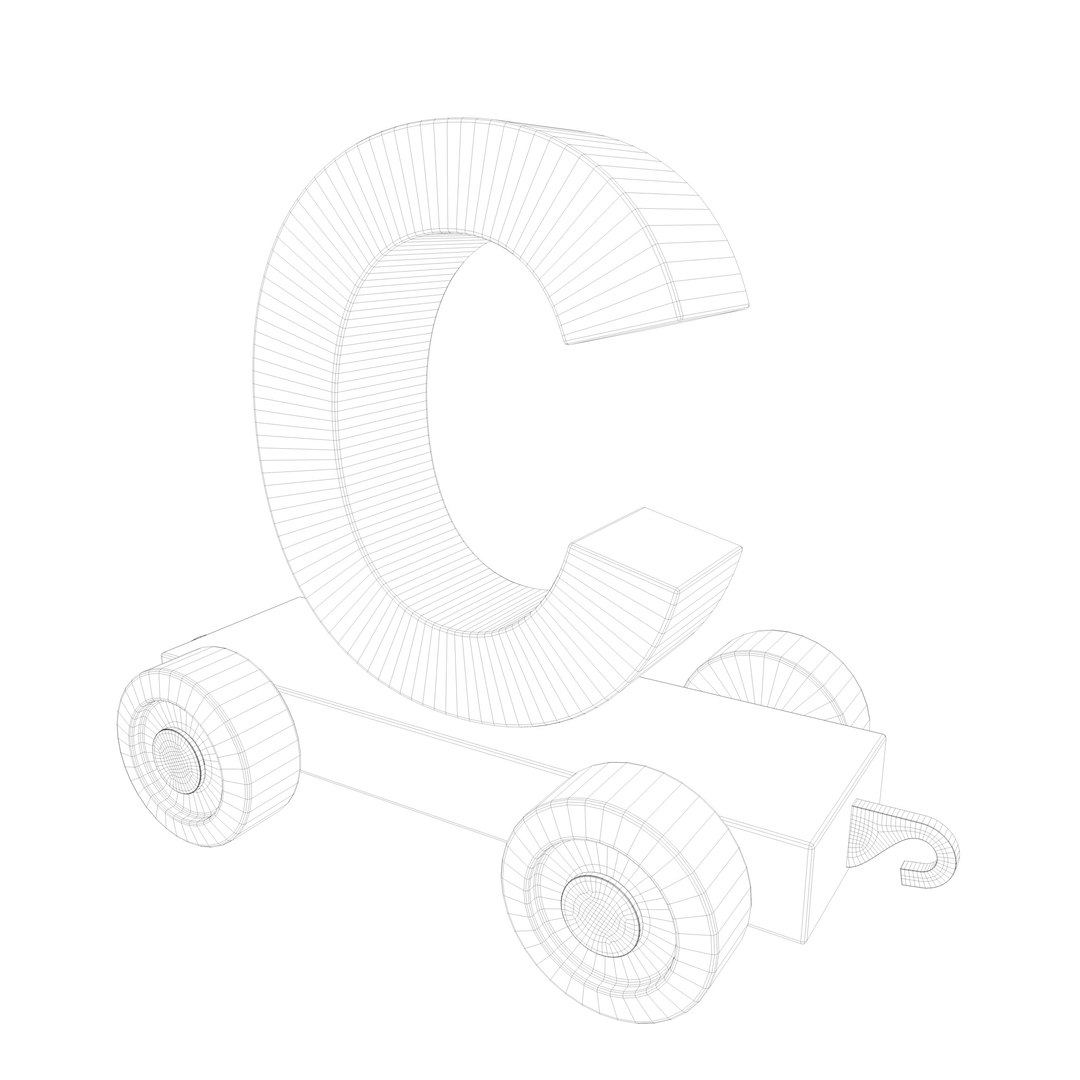 3D Model Letter C Car - TurboSquid 1559537
