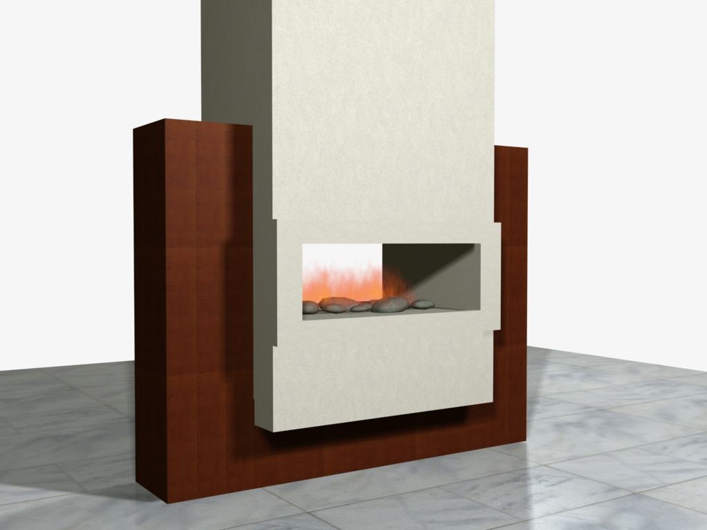 3d contemporary fireplace