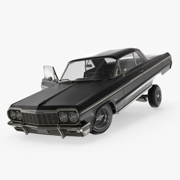 modelo 3d Chevrolet Impala 1964 Lowrider Coupé de dos puertas, color negro - TurboSquid 2459223