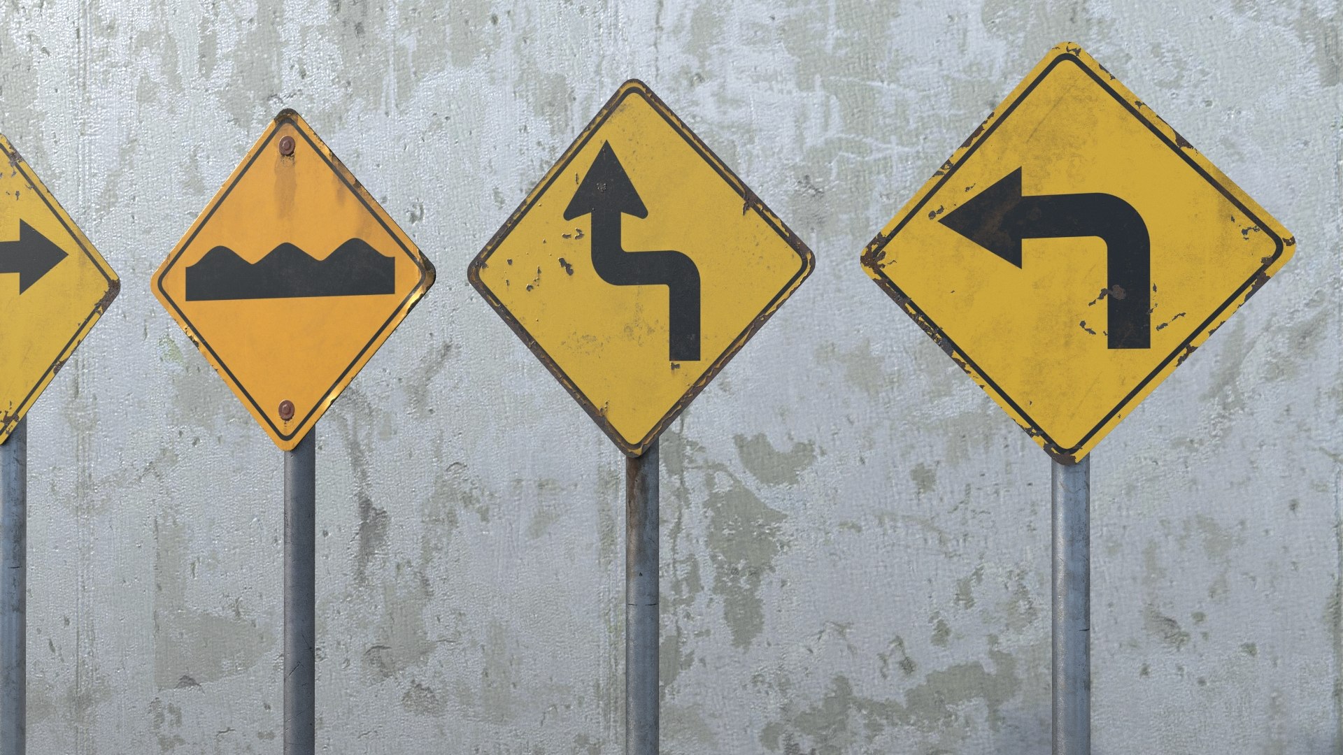 Direction Signboards HD model - TurboSquid 1947900