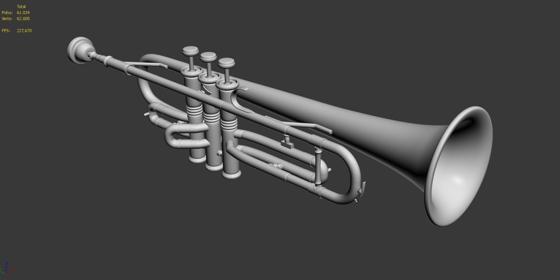 Trumpet Musical Instrument 3D Model - TurboSquid 1625158