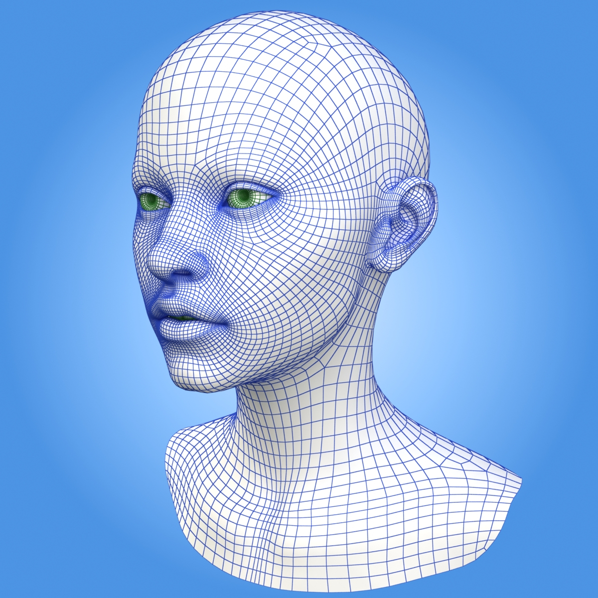 3d female head
