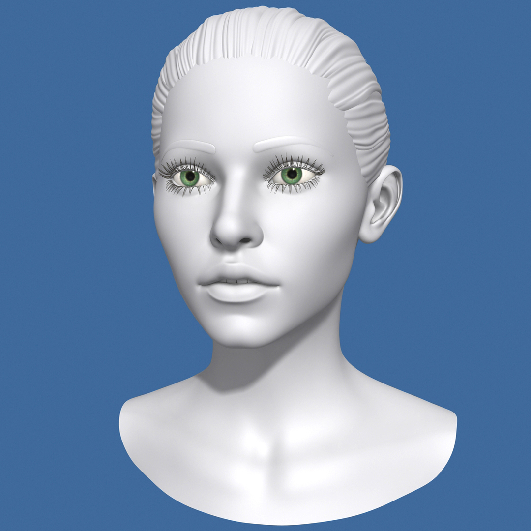 3d female head