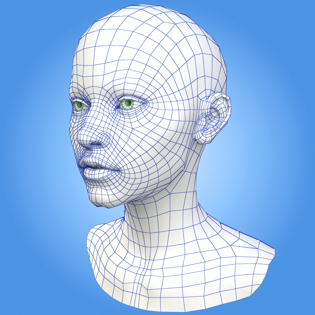 3d female head