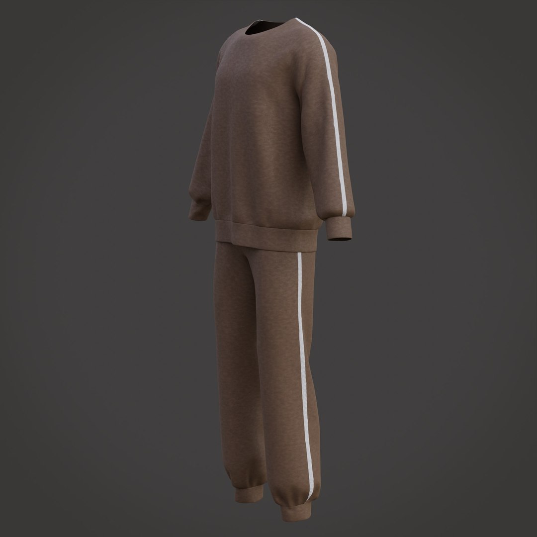 Male Tracksuit - Sweater And Joggers Track Set 3D Model - TurboSquid ...