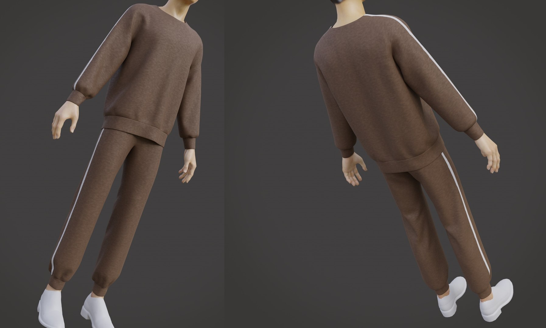 Male Tracksuit - Sweater And Joggers Track Set 3D Model - TurboSquid ...
