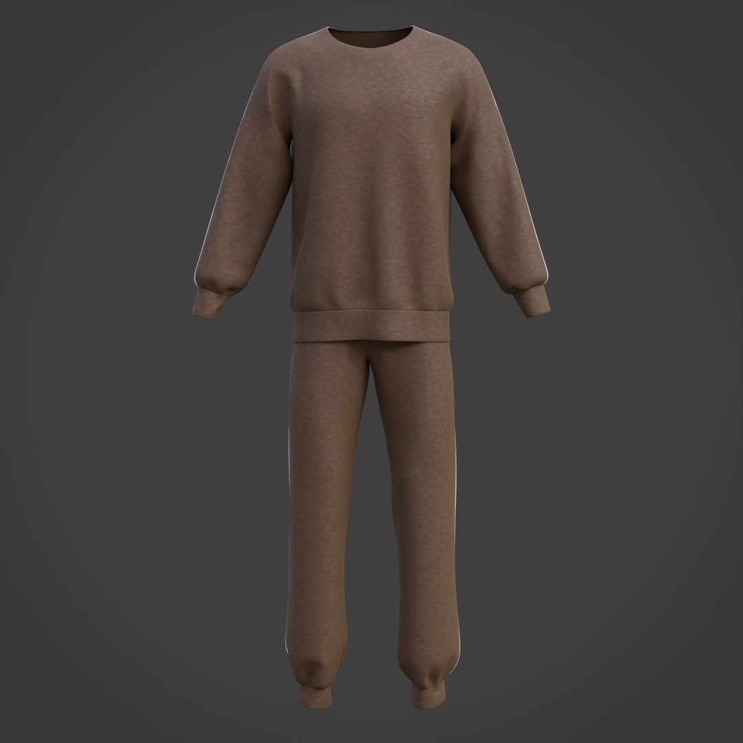 Male Tracksuit - Sweater And Joggers Track Set 3D Model - TurboSquid ...