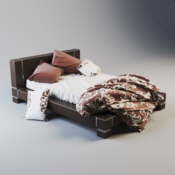 Modern leather bed messy model - TurboSquid 1528130