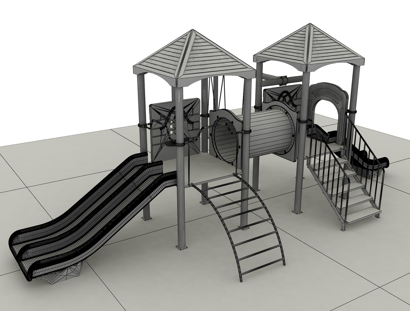 Metal Playground Flat 3D Model - TurboSquid 1565923