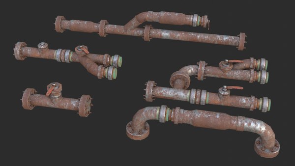 Pipe modular rust 3D - TurboSquid 1671139