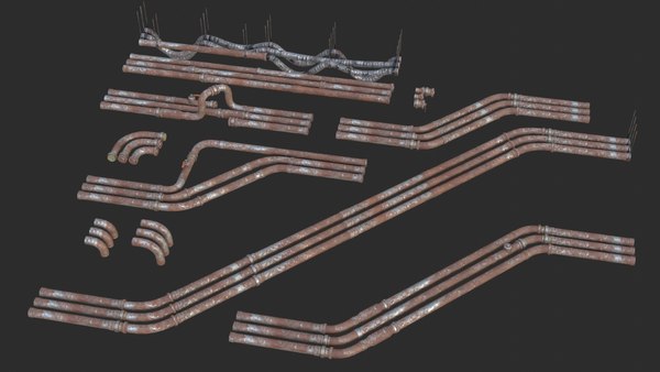 Pipe modular rust 3D - TurboSquid 1671139