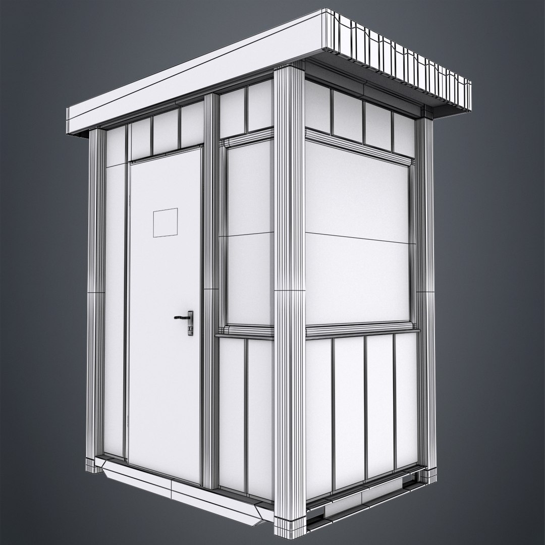 3d Security Booth Model