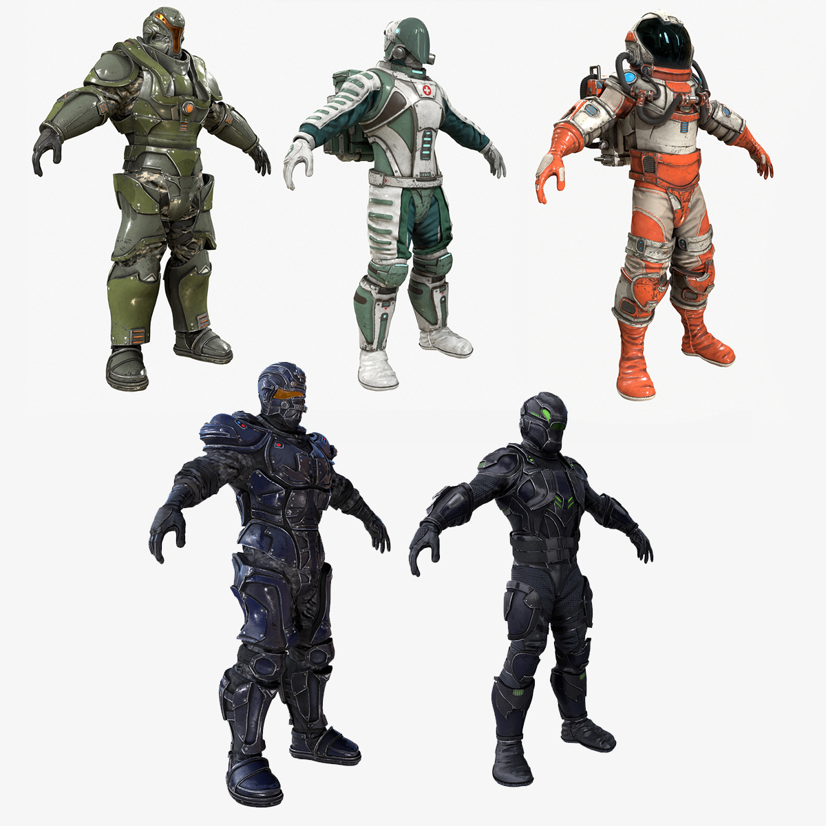 3D military characters - sci-fi model - TurboSquid 1693611
