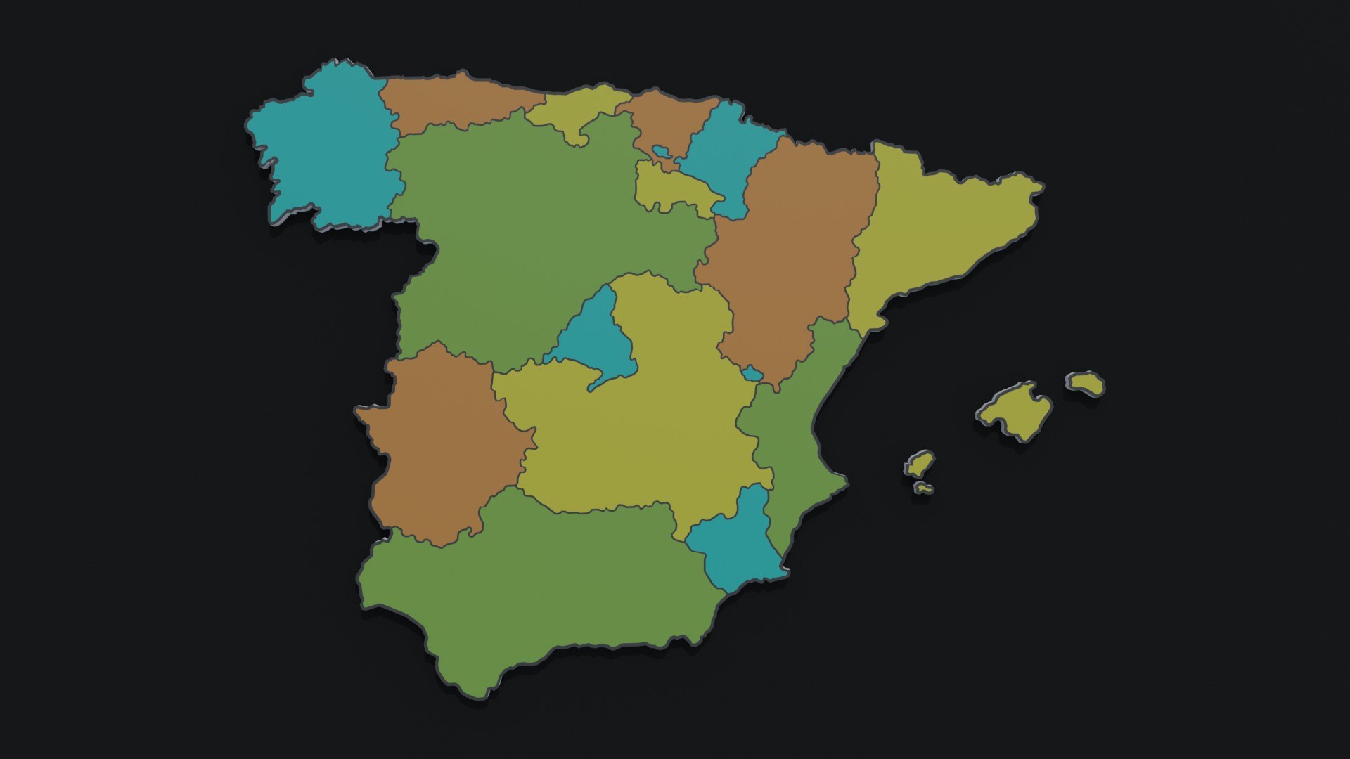 Political Map Of Spain 3D Model - TurboSquid 2073098