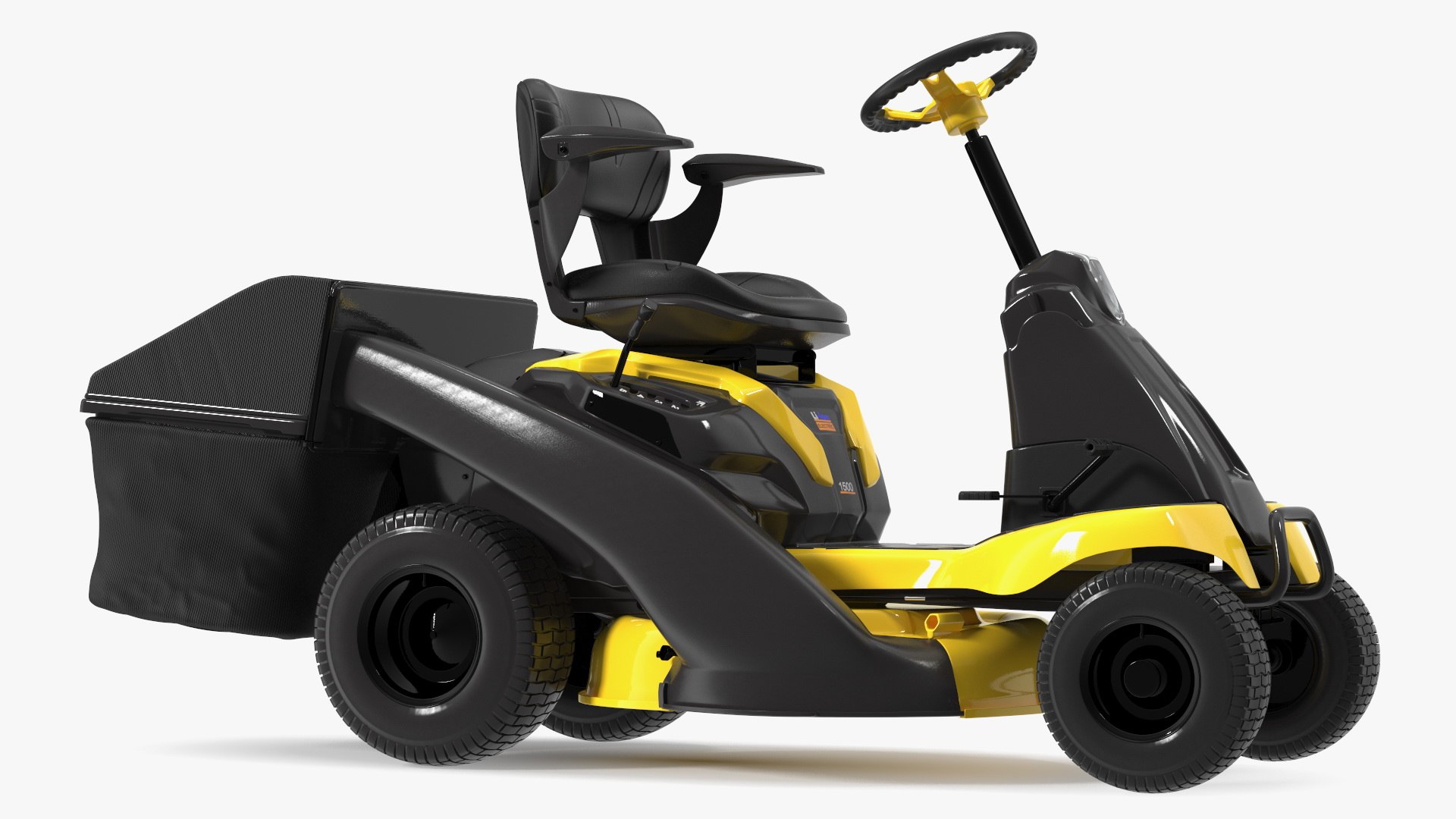 3D Electric Riding Lawn Mower with Bagger model - TurboSquid 2133847