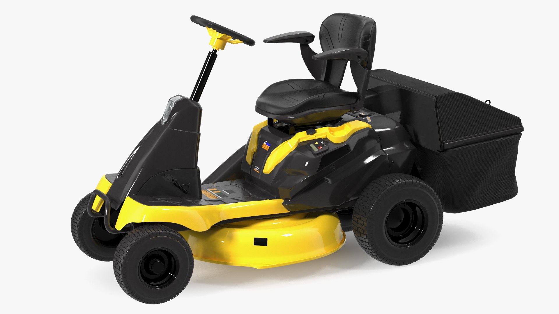 3D Electric Riding Lawn Mower With Bagger Model - TurboSquid 2133847