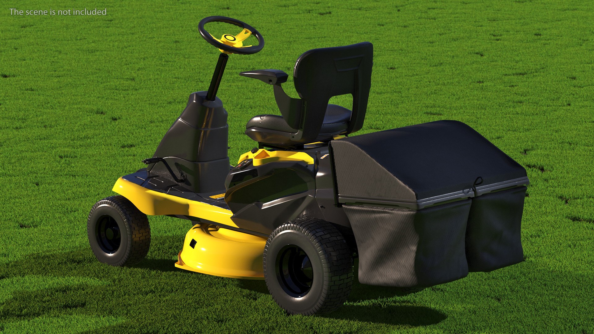 3D Electric Riding Lawn Mower With Bagger Model - TurboSquid 2133847