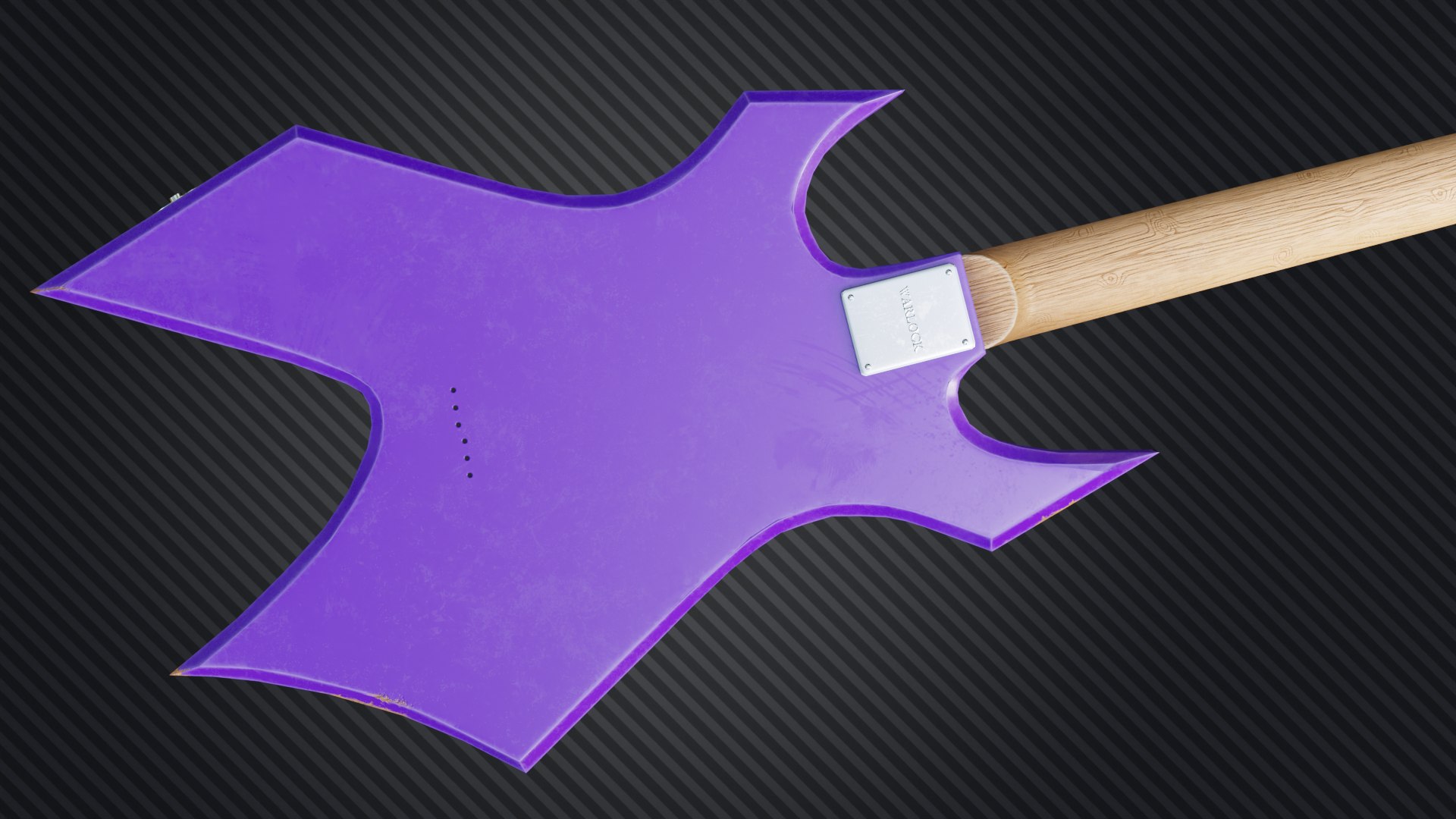 Battered Purple Warlock Shape Electric Guitar Game Ready 3d Model 3D ...