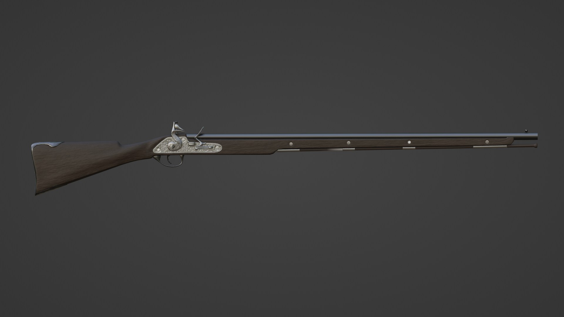1720 Flintlock Long Rifle 3D - TurboSquid 1960987