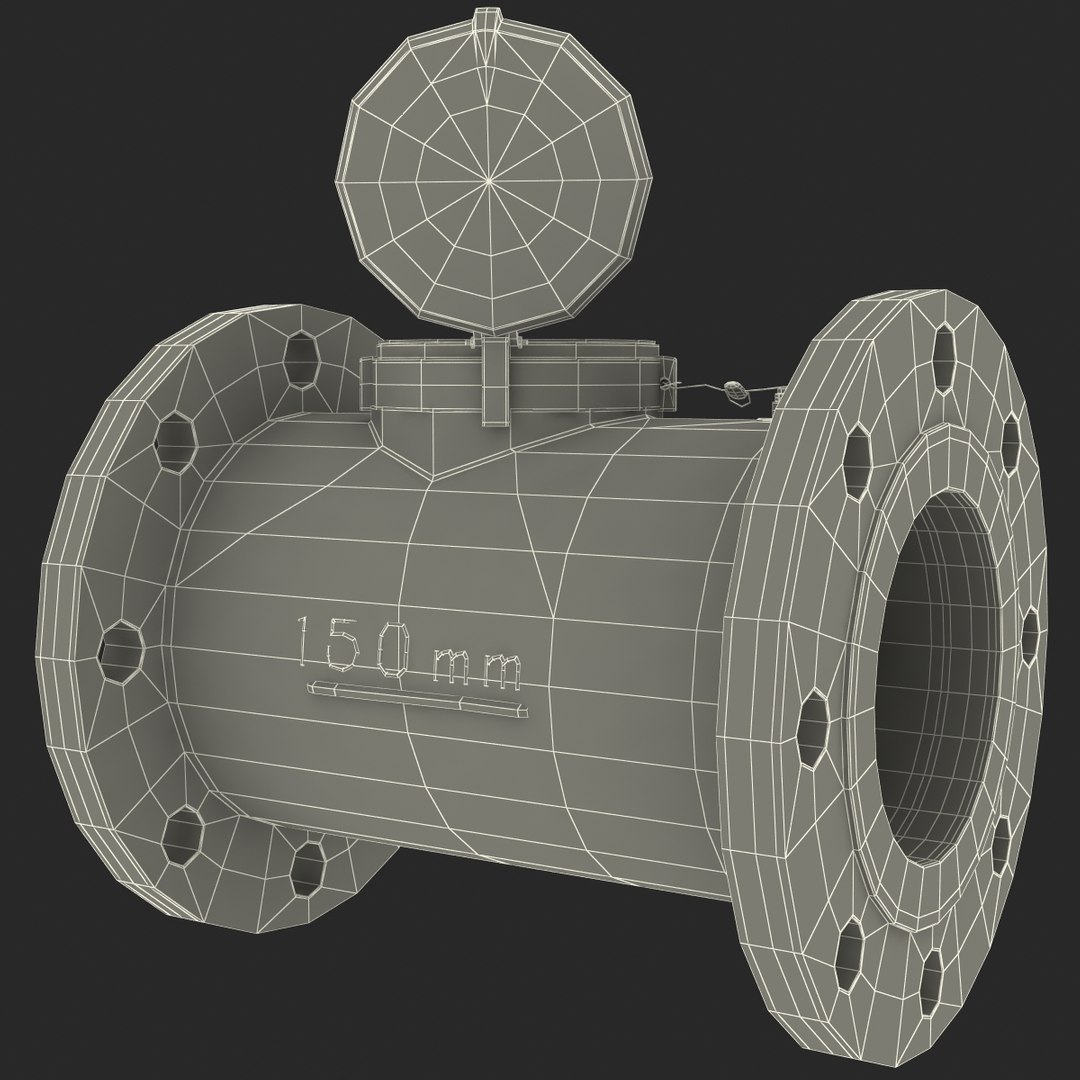 3d Industrial Water Meter Model